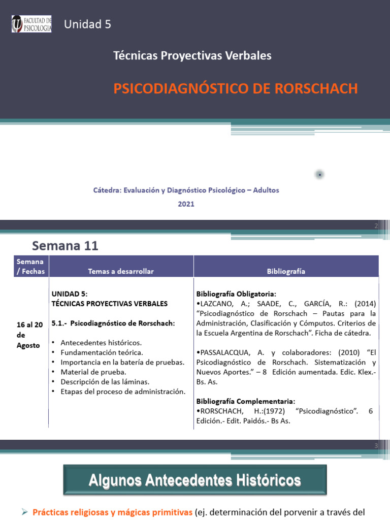 Unidad 5.semana 11.rorschach | PDF | Color | Psicoanálisis
