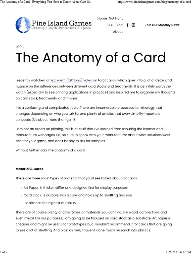 Anatomy of A Card | PDF