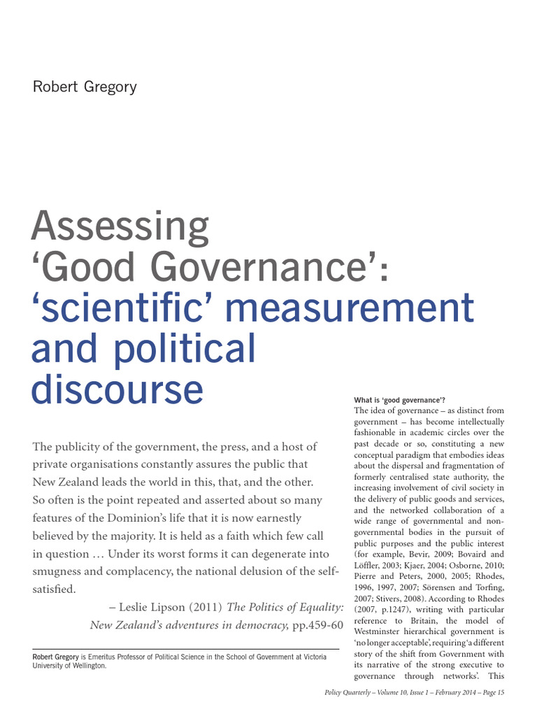 Understanding Good Governance | PDF | Governance | Corruption