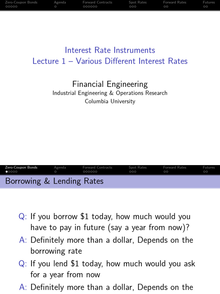 1 - Interest Rates and Interest Rate Instruments Part I | PDF | Futures ...