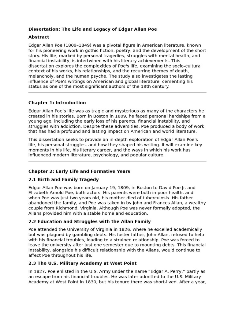 Poe's Life and Literary Legacy | PDF | Edgar Allan Poe | The Raven