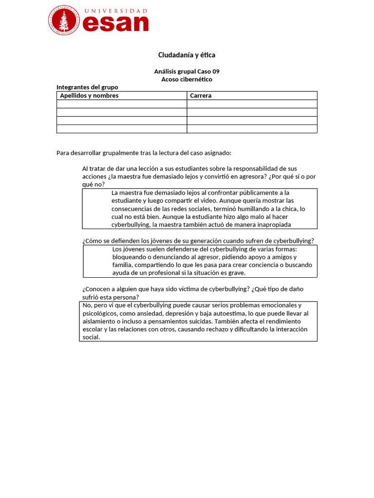 Análisis Grupal Caso 09 | PDF