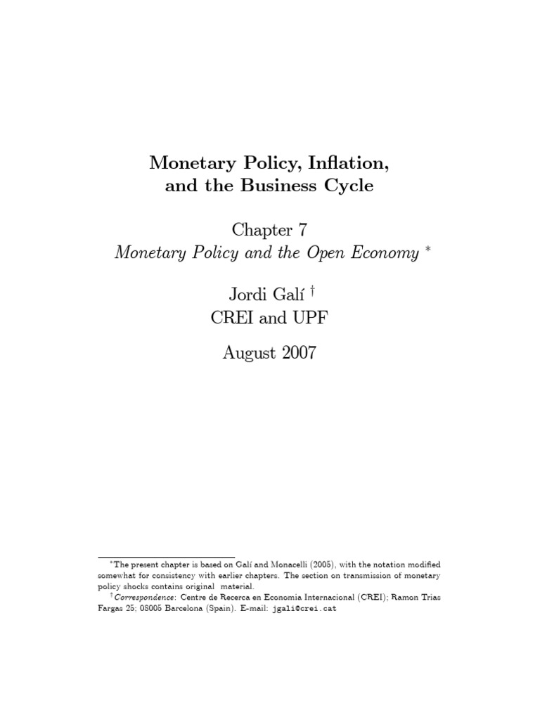 Monetary Policy, Inflation, and The Business Cycle An Introduction To ...