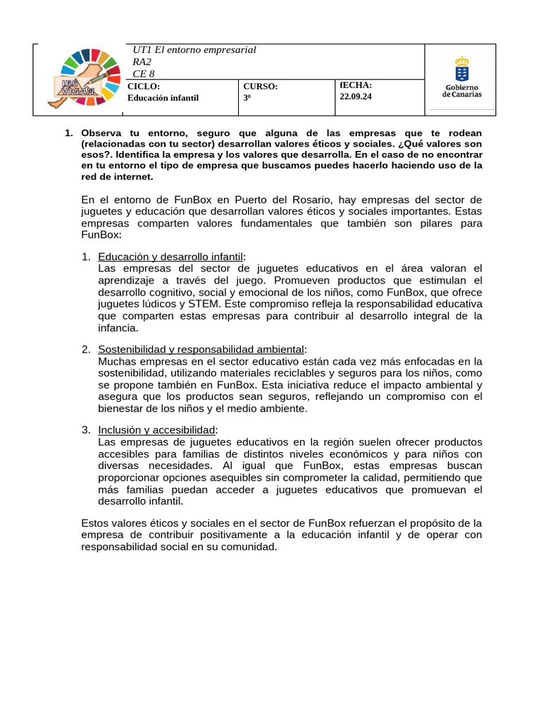 AE4 - UT2 - Los Valores | PDF