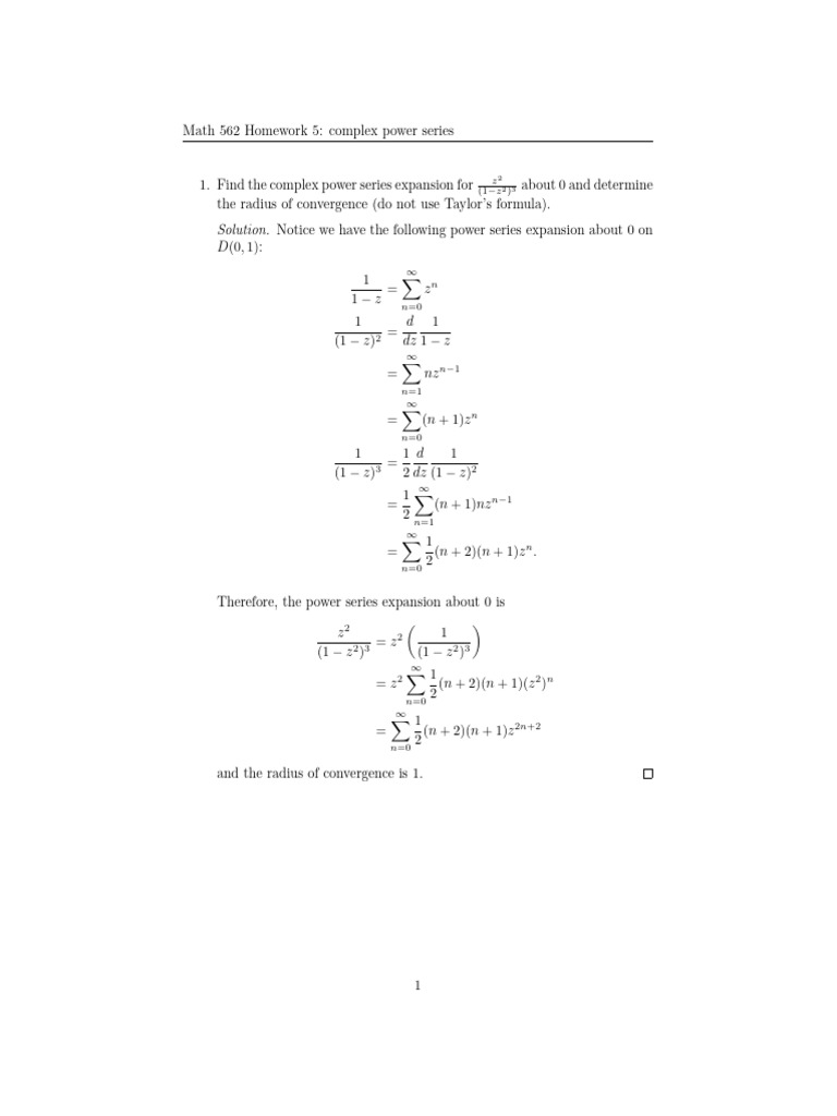 Solution | PDF | Power Series | Mathematics