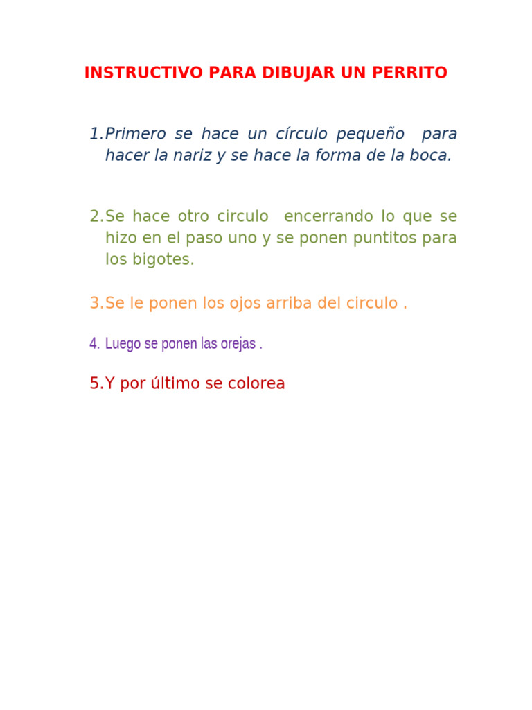 Instructivo para Dibujar Un Perrito | PDF