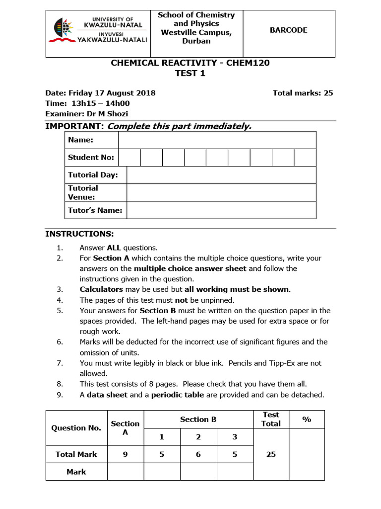 Fri Test | PDF | Applied And Interdisciplinary Physics | Chemical ...