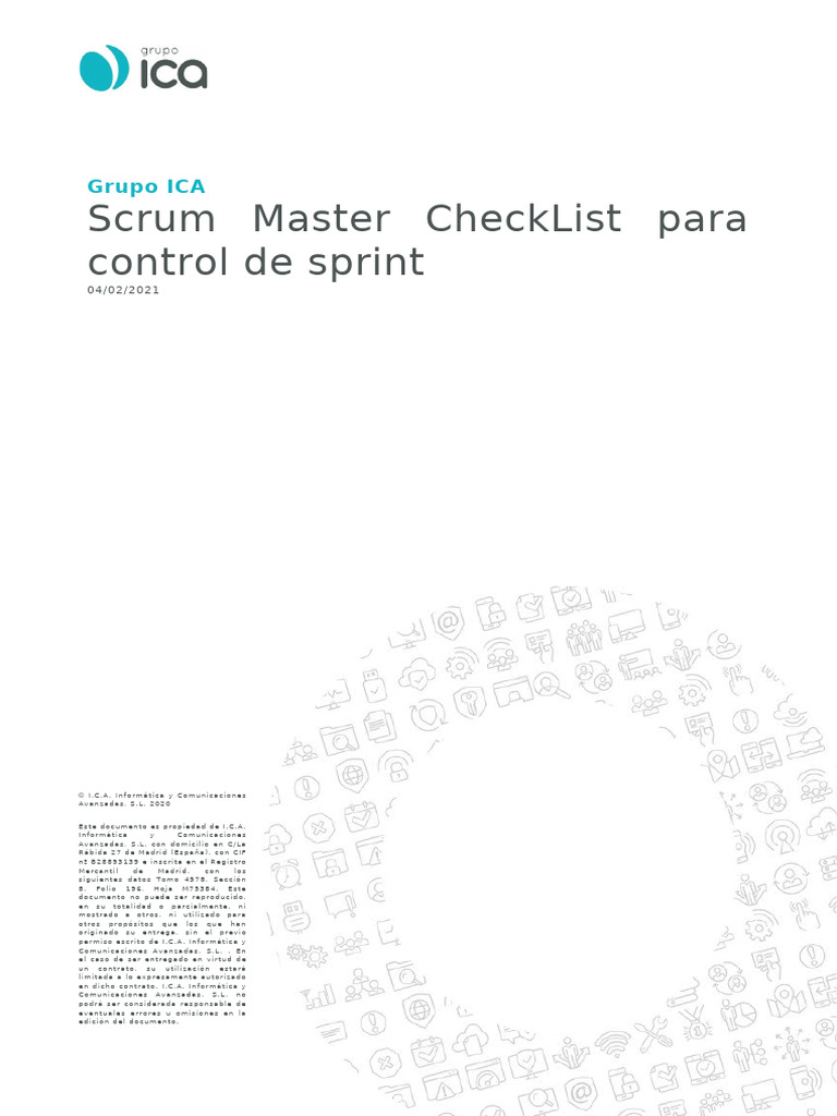 Scrum Master Checklist | PDF | Scrum (desarrollo de software) | Desarrollo guiado por pruebas