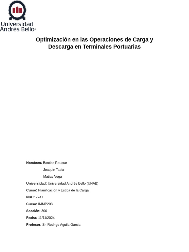 Informe Planif y Estiba de La Carga | PDF | Máquina elevadora | Paleta
