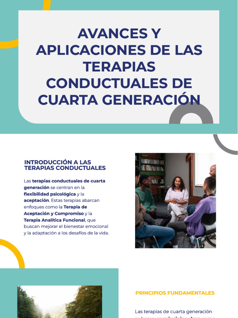 Avances y Aplicaciones de Las Terapias Conductuales de Cuarta ...