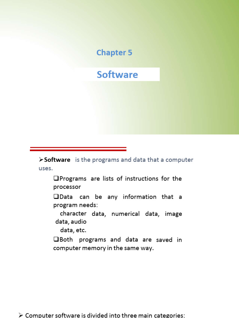 Introduction To Computer - Chapter 5 | PDF | Operating System | Software