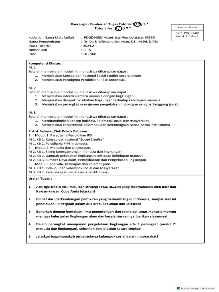 TT1 - IPS SD - Habib Mustofa Ali | PDF