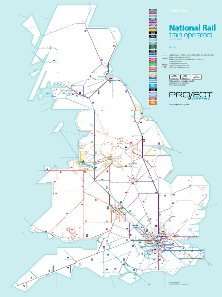 National Rail Map | PDF | Rail Transport