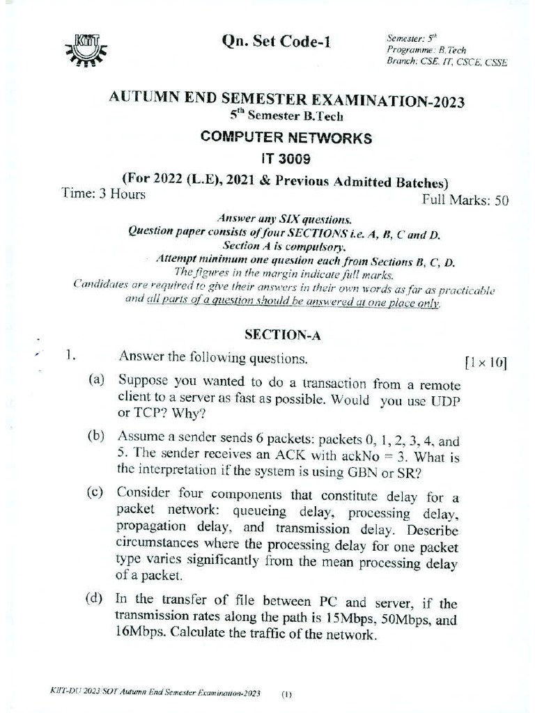 EndSem 2023 5thsem | PDF