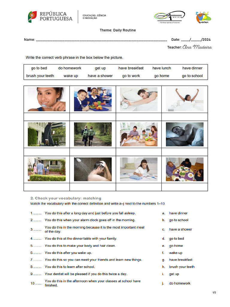 Ex2. PIEF Daily Routine 2425 | PDF