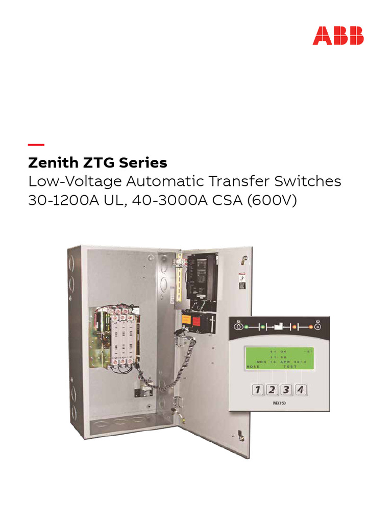 Zenith ZTG Series Transfer Switches | PDF | Switch | Electrical Components