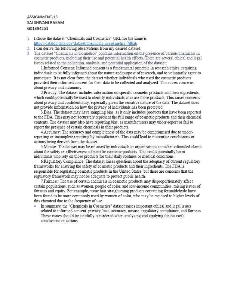 ait assignment 13 | PDF | Cosmetics | Privacy