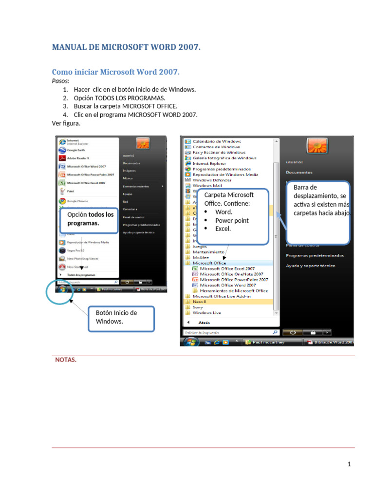 Manual de Microsoft Word 2007 | PDF | Botón (Computación) | Archivo de computadora