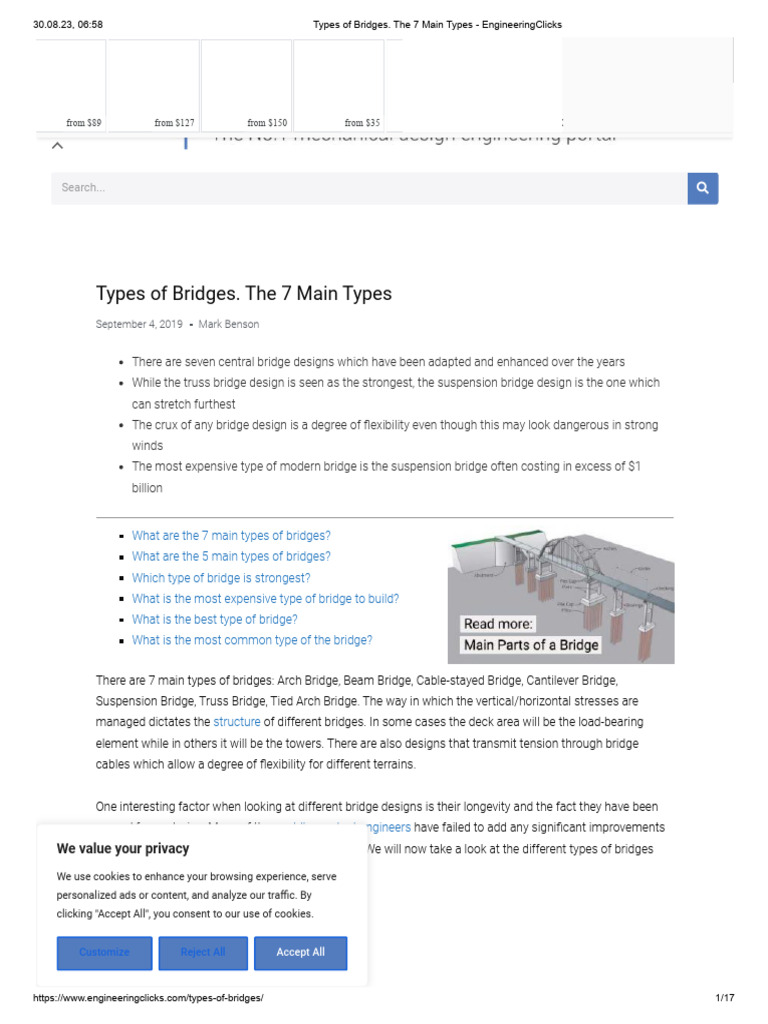Types of Bridges. The 7 Main Types - EngineeringClicks | PDF | Bridge ...