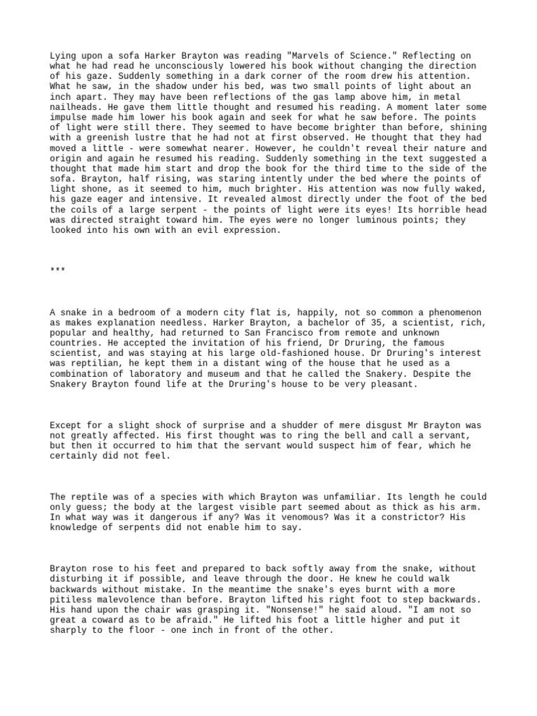 The Man and The Snake-Ambrose Bierce | PDF | Snake