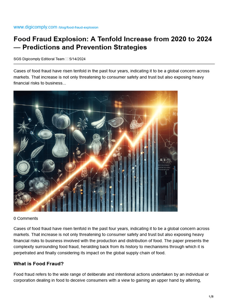 Food Fraud Explosion A Tenfold Increase From 2020 To 2024 Predictions ...