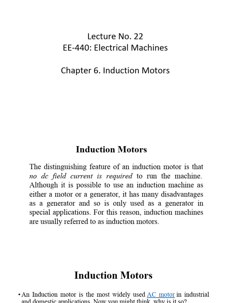 Lecture 22 | PDF | Electric Motor | Electricity