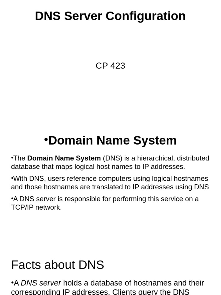 CP423 DNS Configuration | PDF | Domain Name System | Domain Name