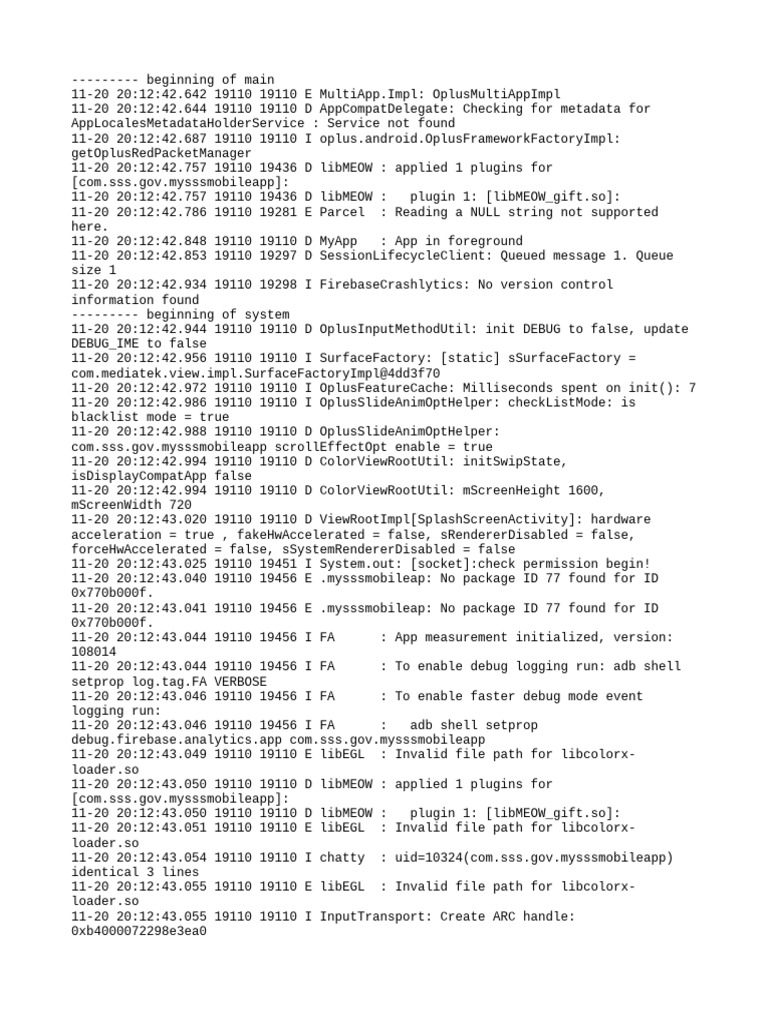Mobile App Debug Log Analysis | PDF | Computer Science | System Software