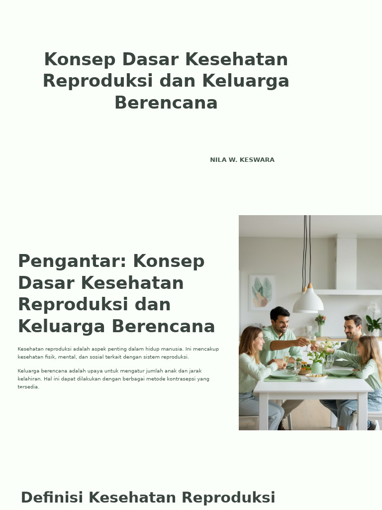 Konsep Dasar Kesehatan Reproduksi Dan Keluarga Berencana | PDF | Pengembangan Diri