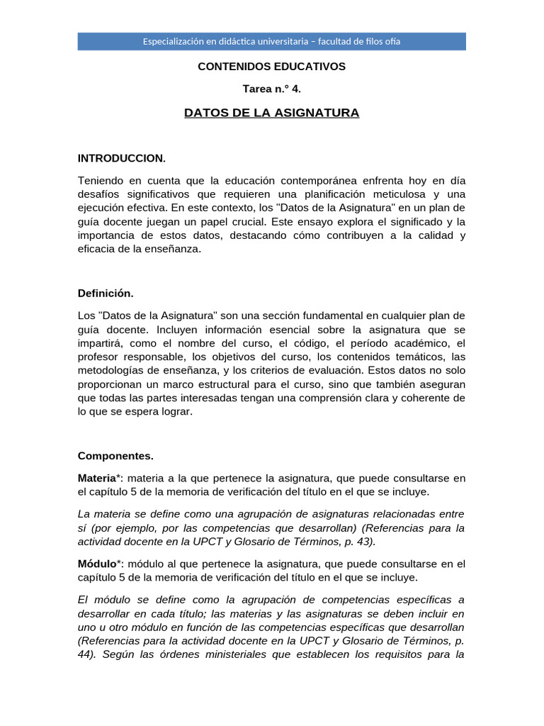 Tarea n.° 4 | PDF | Maestros | Ley procesal