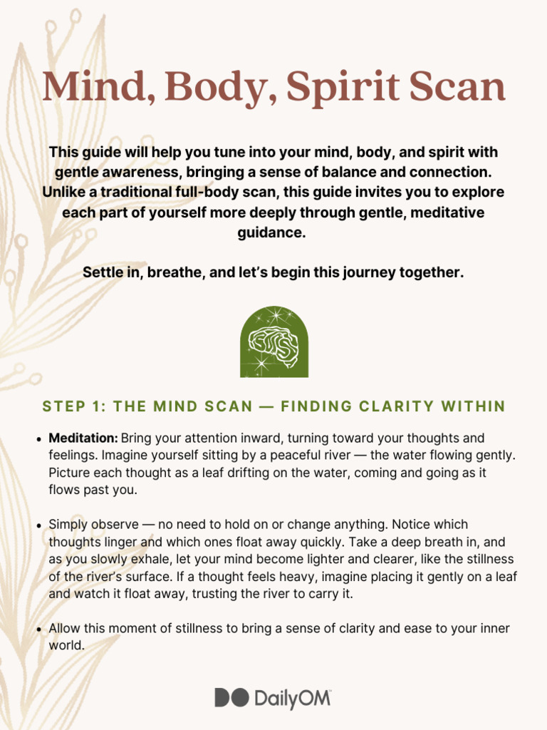 Mind, Body, SpiritScan Gift 2024 | PDF | Meditation | Senses