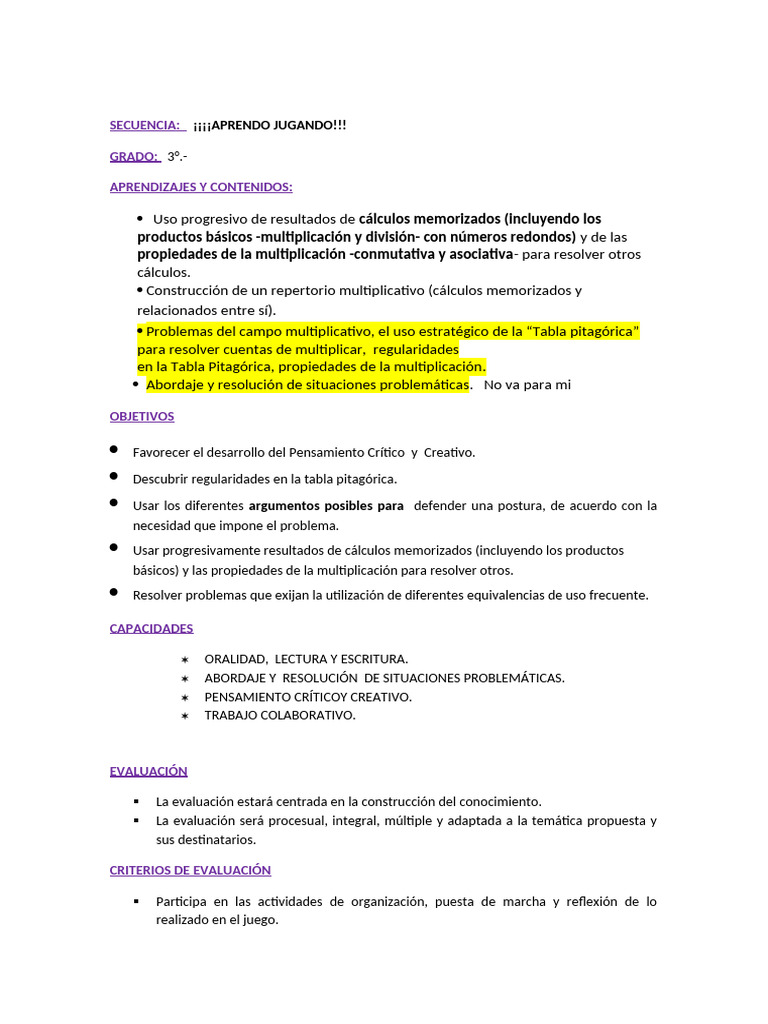 Secu Mate 3º | PDF | Evaluación