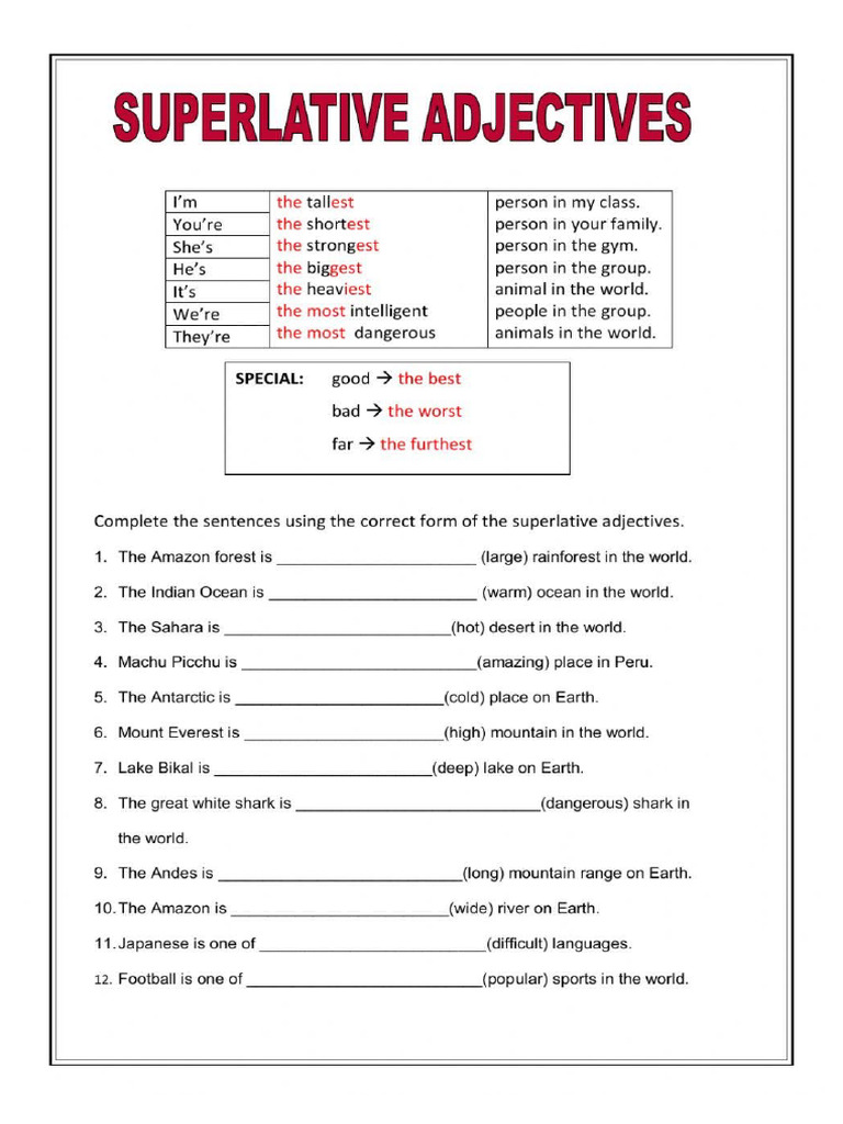 SUPERLATIVES | PDF