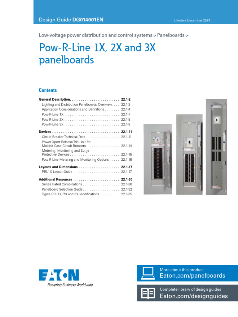Eaton Panelboard Prl1x 2x 3x Design Guide Dg014001en | PDF ...