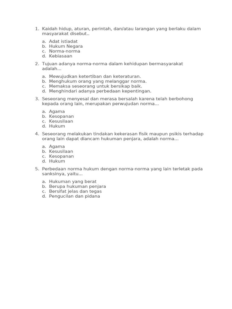 Kaidah Hidup dan Norma dalam Masyarakat | PDF