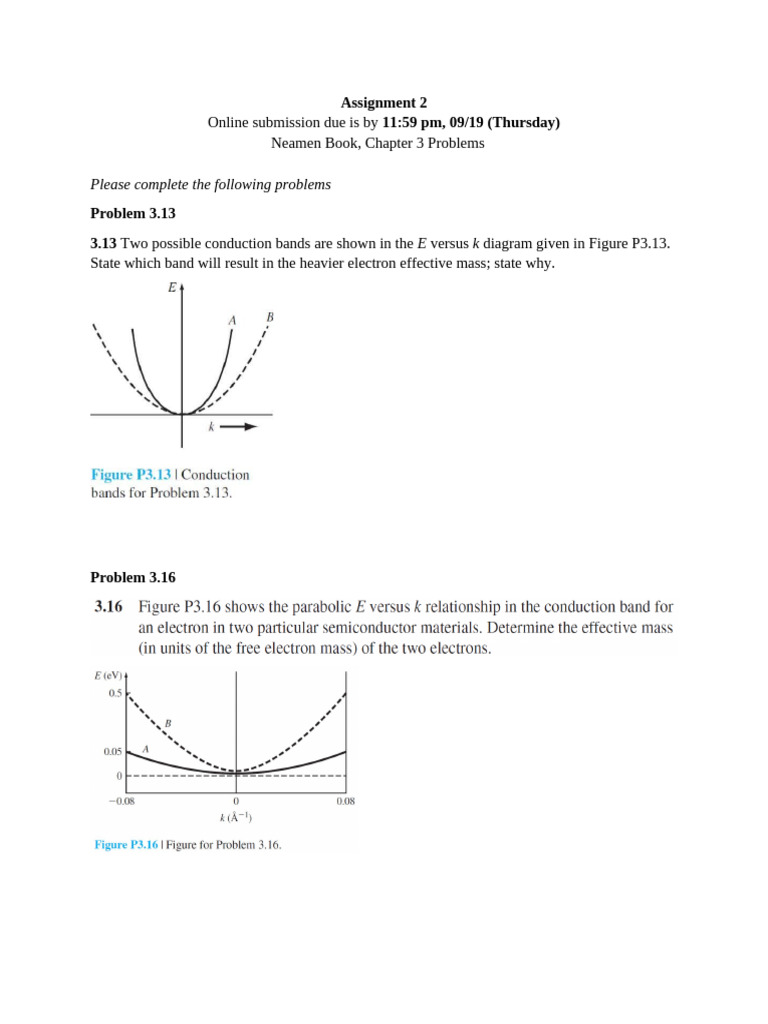 Assignment 2 - Semiconductor Devices | PDF | Science & Mathematics | Technology & Engineering