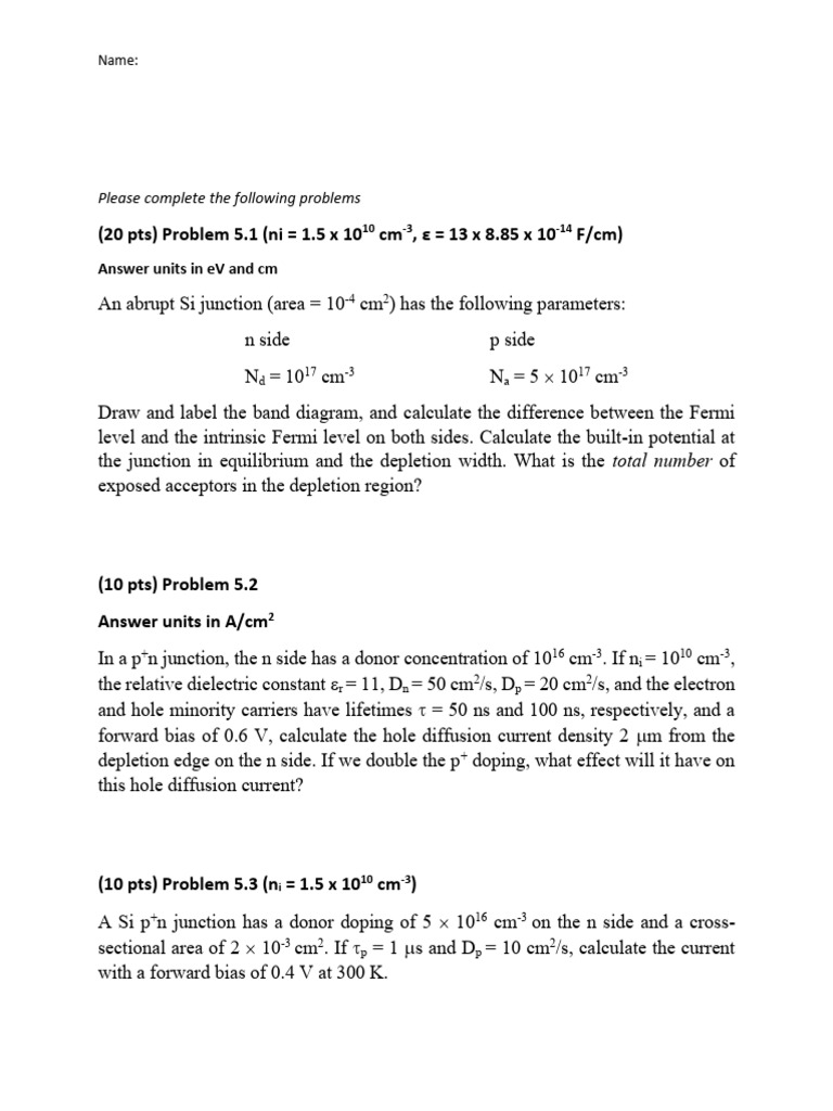 Assignment 4 - Semiconductor Devices | PDF | P–N Junction | Electronic Engineering
