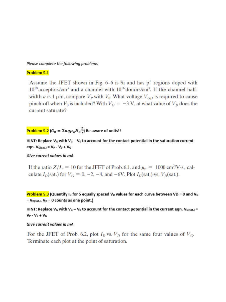 Assignment 5 - Semiconductor Devices | PDF