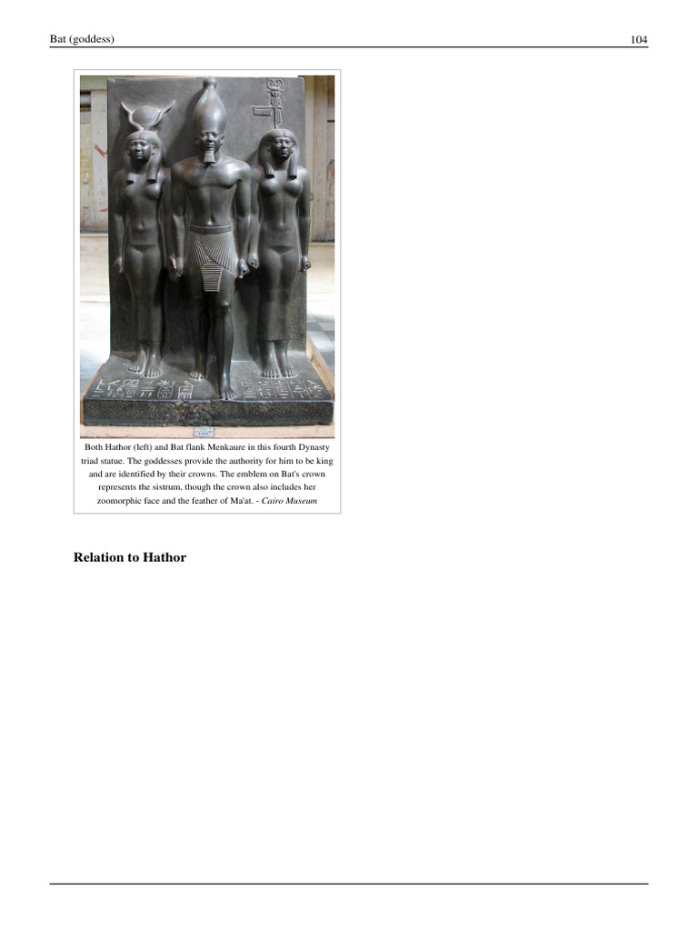 Bat (Goddess) 104: Relation To Hathor | PDF | Deities