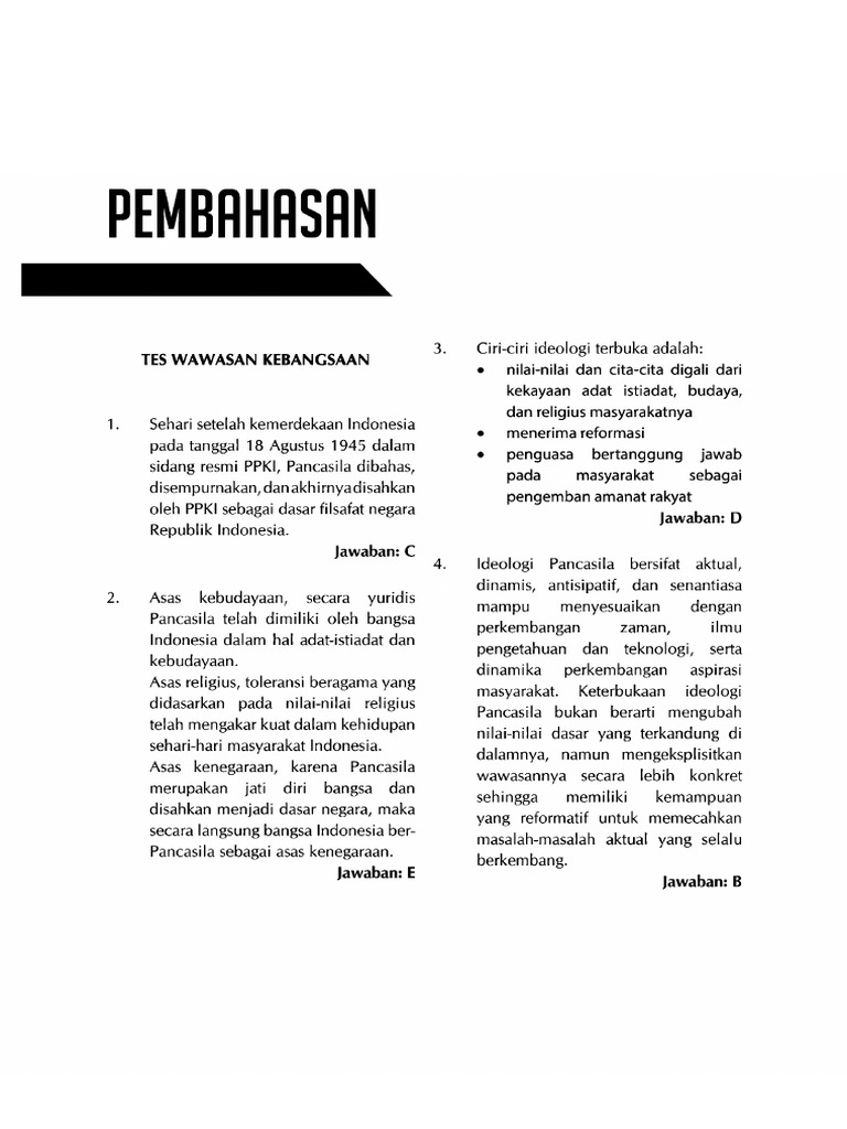 Pembahasan TWK 1 | PDF