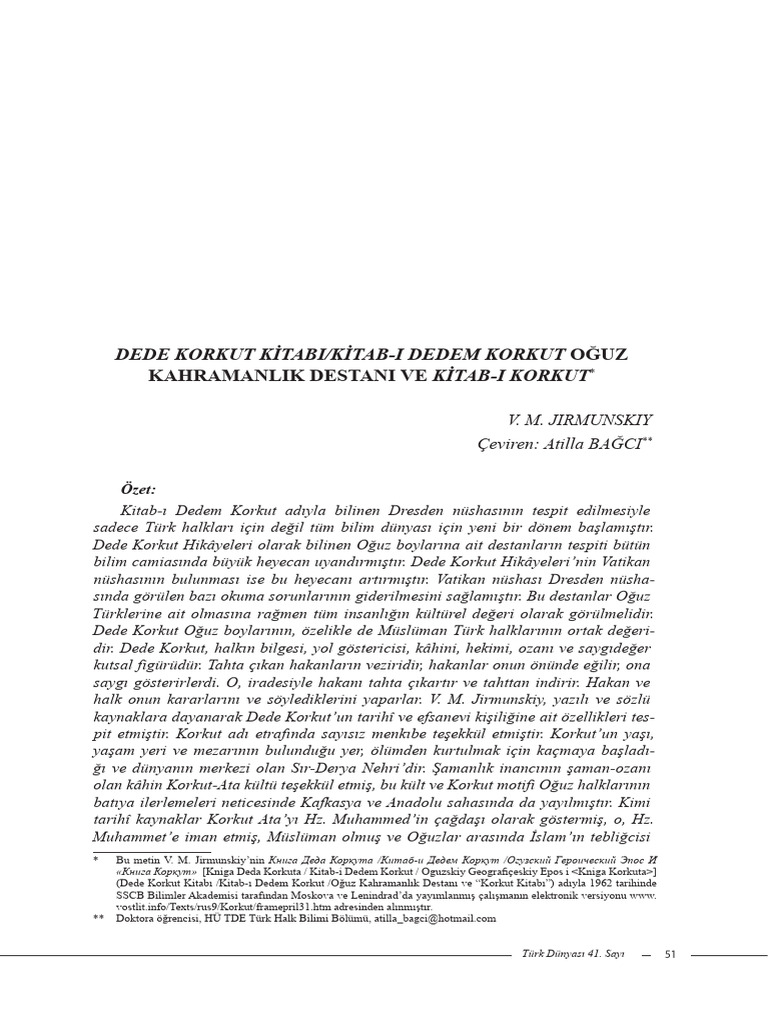Dede Korkut Kitabi/Kitab-I Dedem Korkut Kitab-I Korkut: Kahramanlik ...