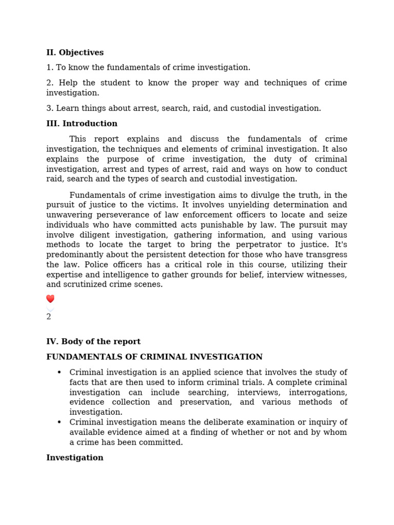 Fundamentals of Crime Investigation Techniques | PDF | Search Warrant ...
