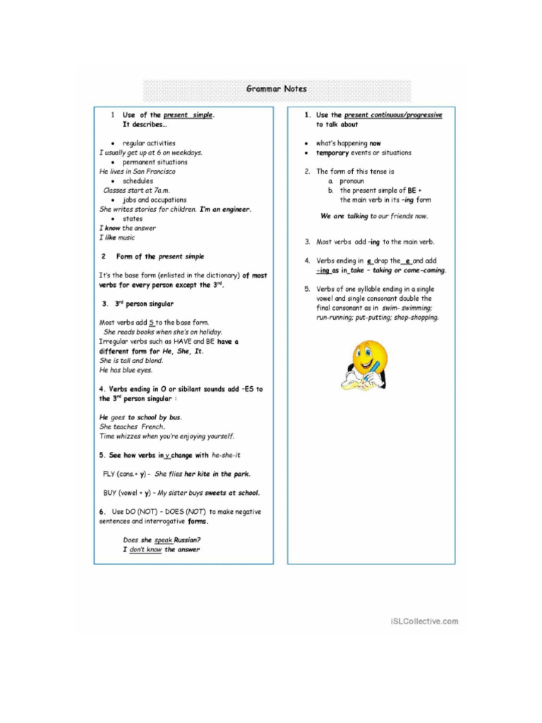 Present Simple Vs Present Progressive | PDF
