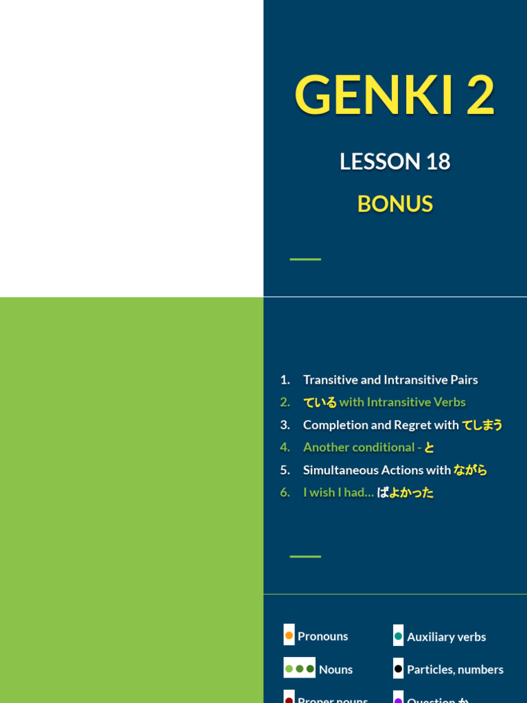 Bonus Genki Lesson 18 | PDF