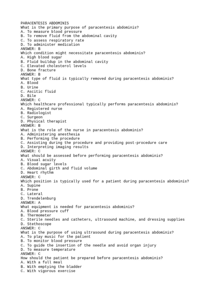 Paracentesis Abdominis 1 | PDF | Abdomen | Medical Specialties