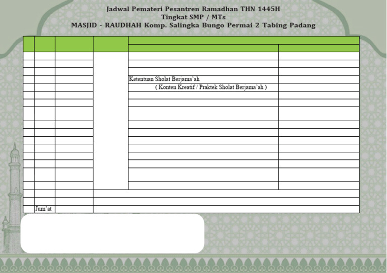 Jadwal Pesra 1445 SMP | PDF