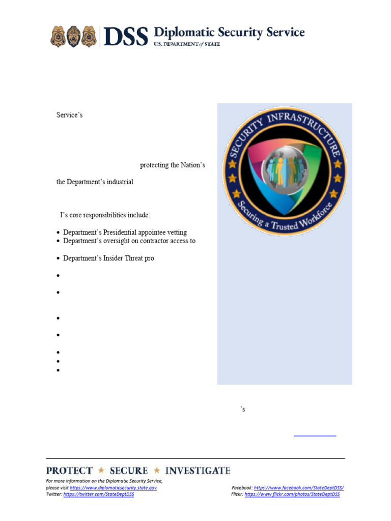 DSS Security Infrastructure Directorate | PDF | Classified Information ...