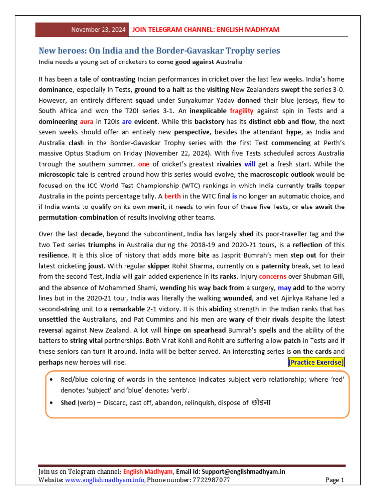 New heroes | PDF | Test Cricket | Verb