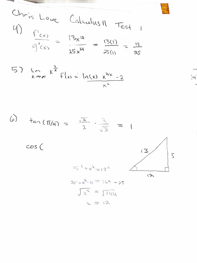 Calc II Test 1 | PDF
