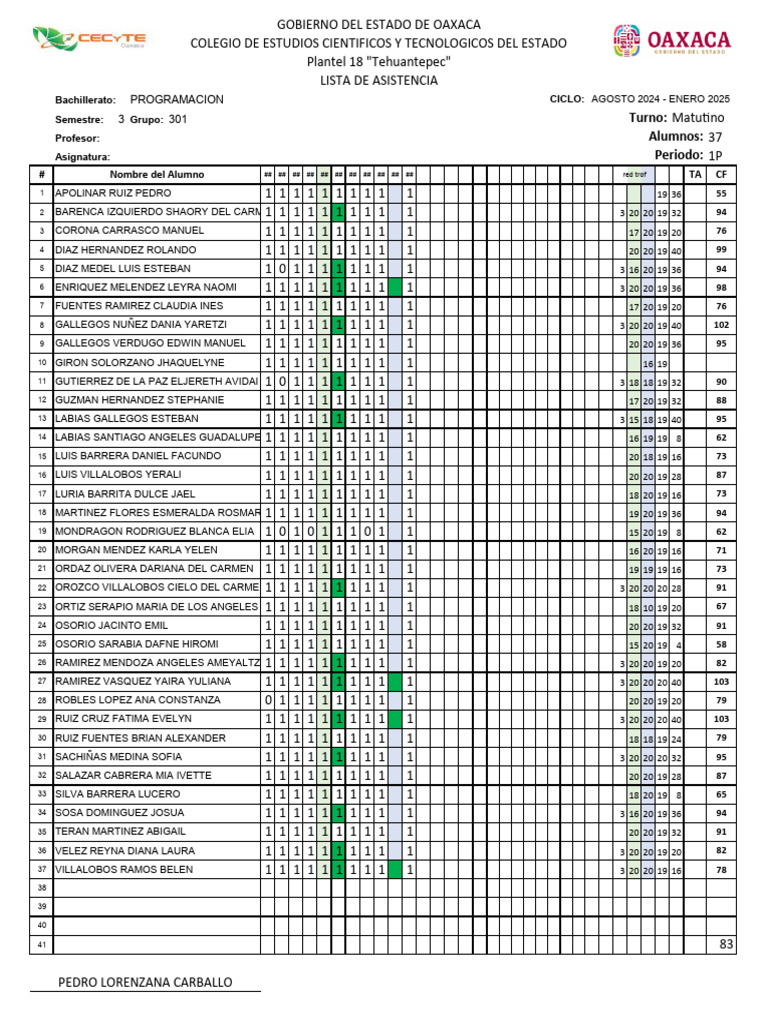 LISTAS 2024-2 Tercer Semestre | PDF